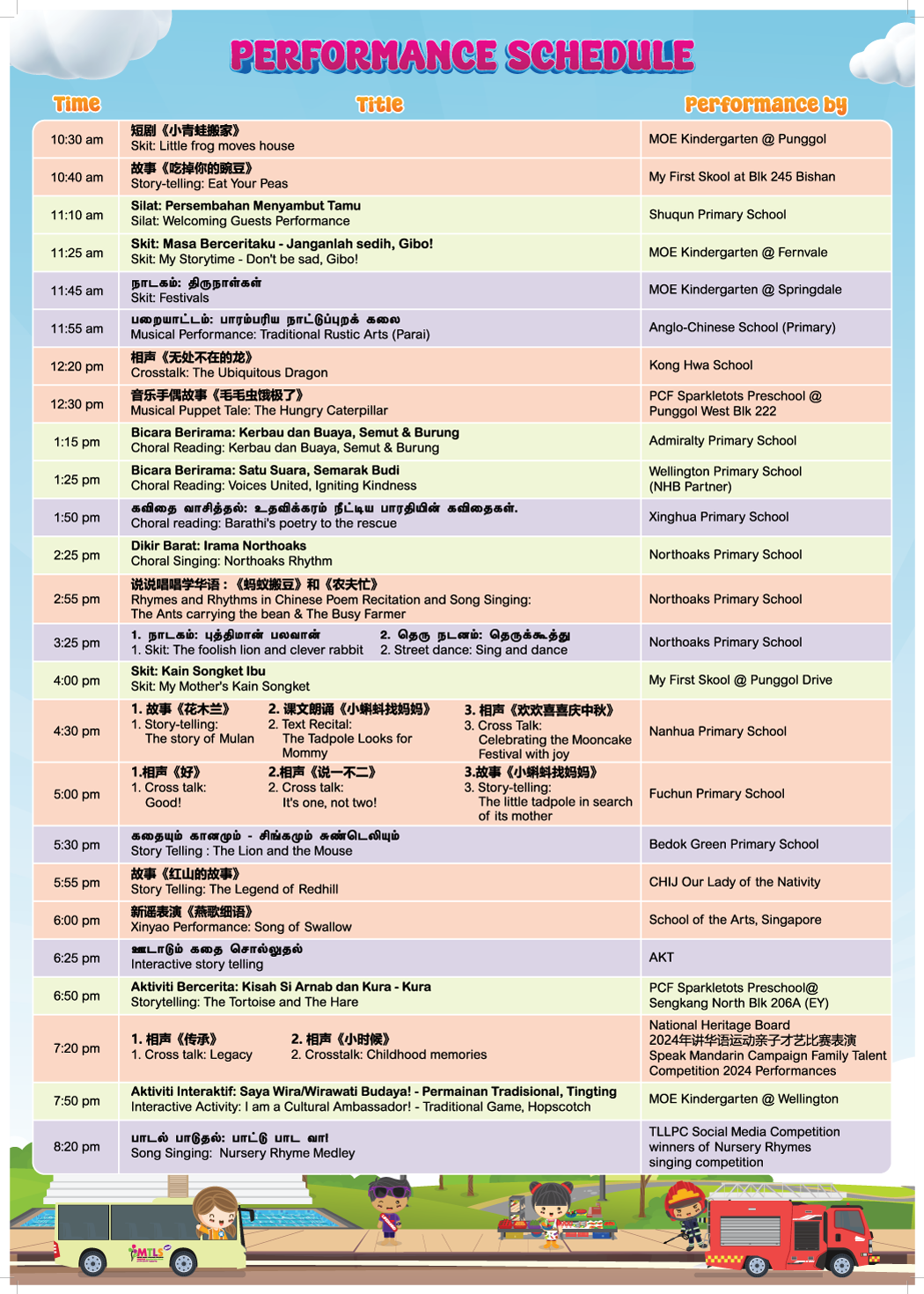 Performance Schedule