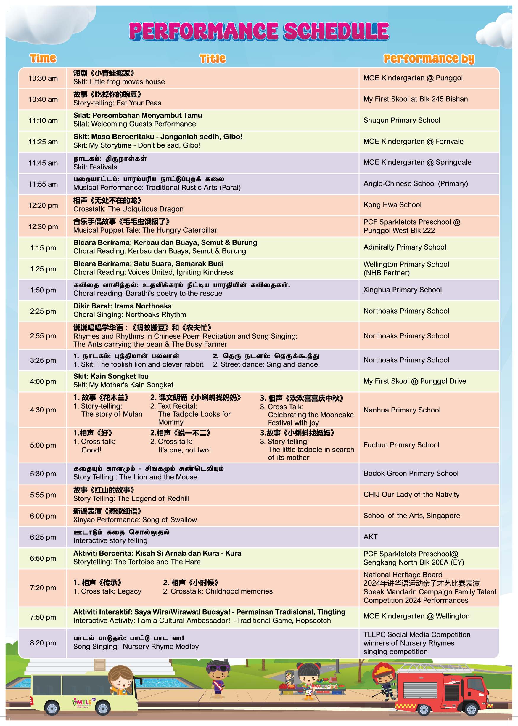 Performance Schedule